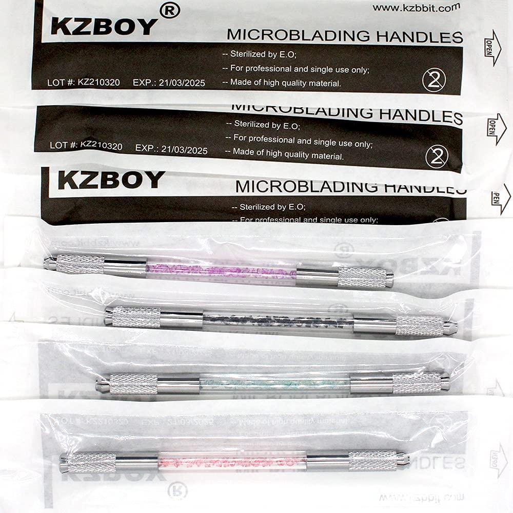10 Multi-color Double Sided Microblading Handles Individually Packaged ...