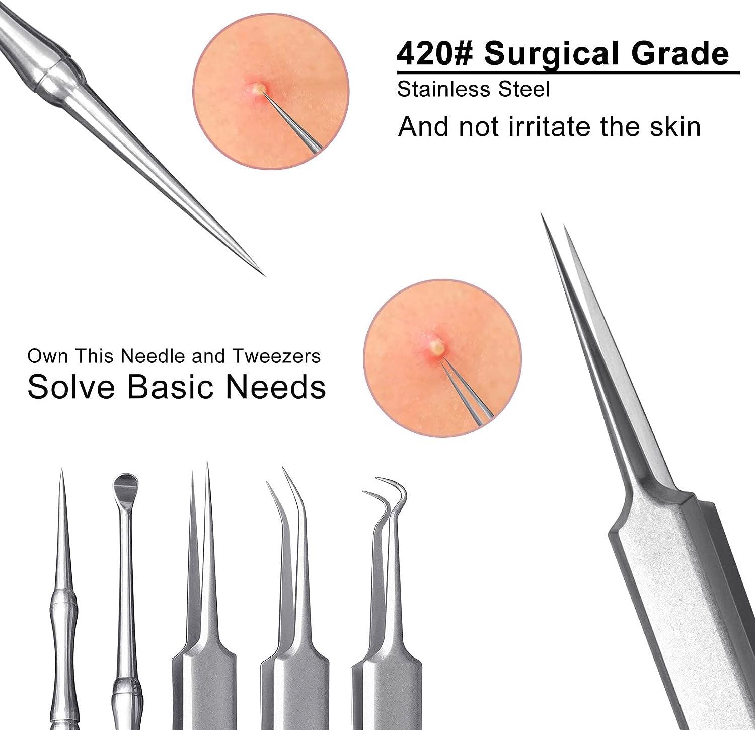 SGNEKOO Professional Facial Milia Removal Tool | Blackhead Extractor ...
