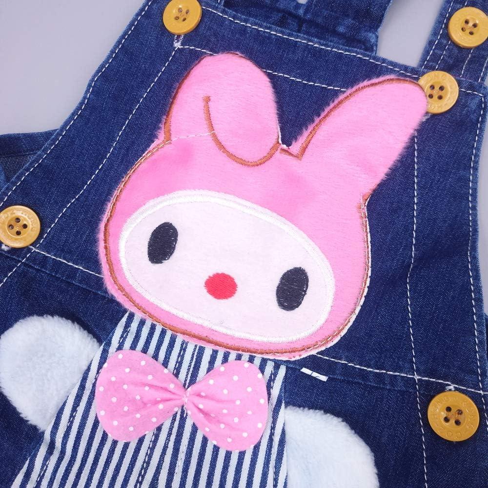 KIDSCOOL SPACE Baby Girl Jean Overalls | Toddler Denim Bunny Outfit 12 ...