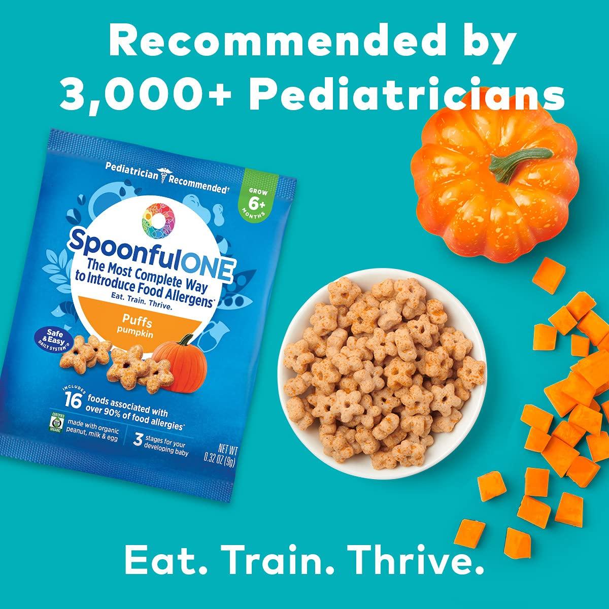SpoonfulONE Organic Pumpkin Puffs for Baby 6+ Months | Early Allergen ...
