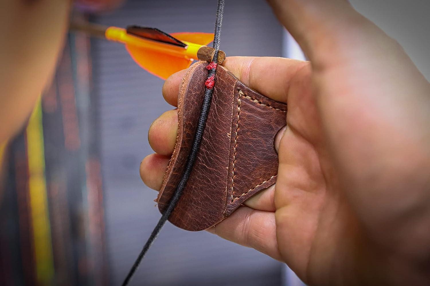 Shatterproof Chrome Tan Leather Archery Finger Tab | 3 Under ...
