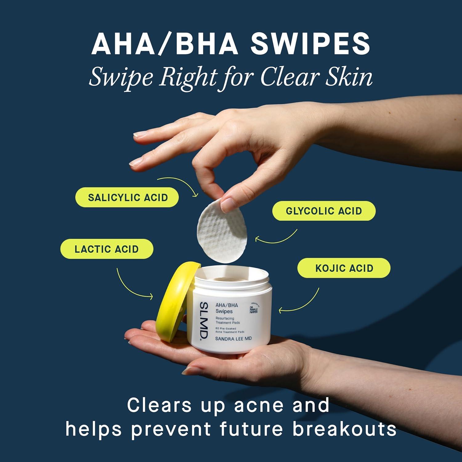 SLMD by Dr. Pimple Popper AHA/BHA Swipes - Daily Exfoliating ...