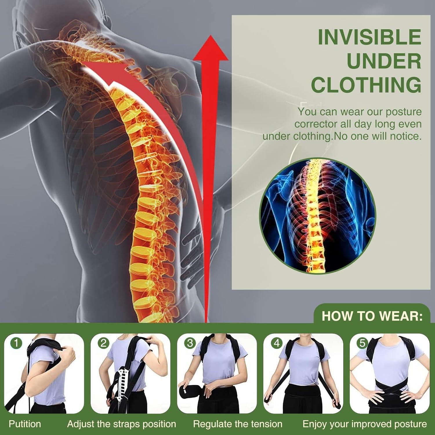 Posture Corrector Back Support for Hunched Back & Kyphosis - Vertebral ...