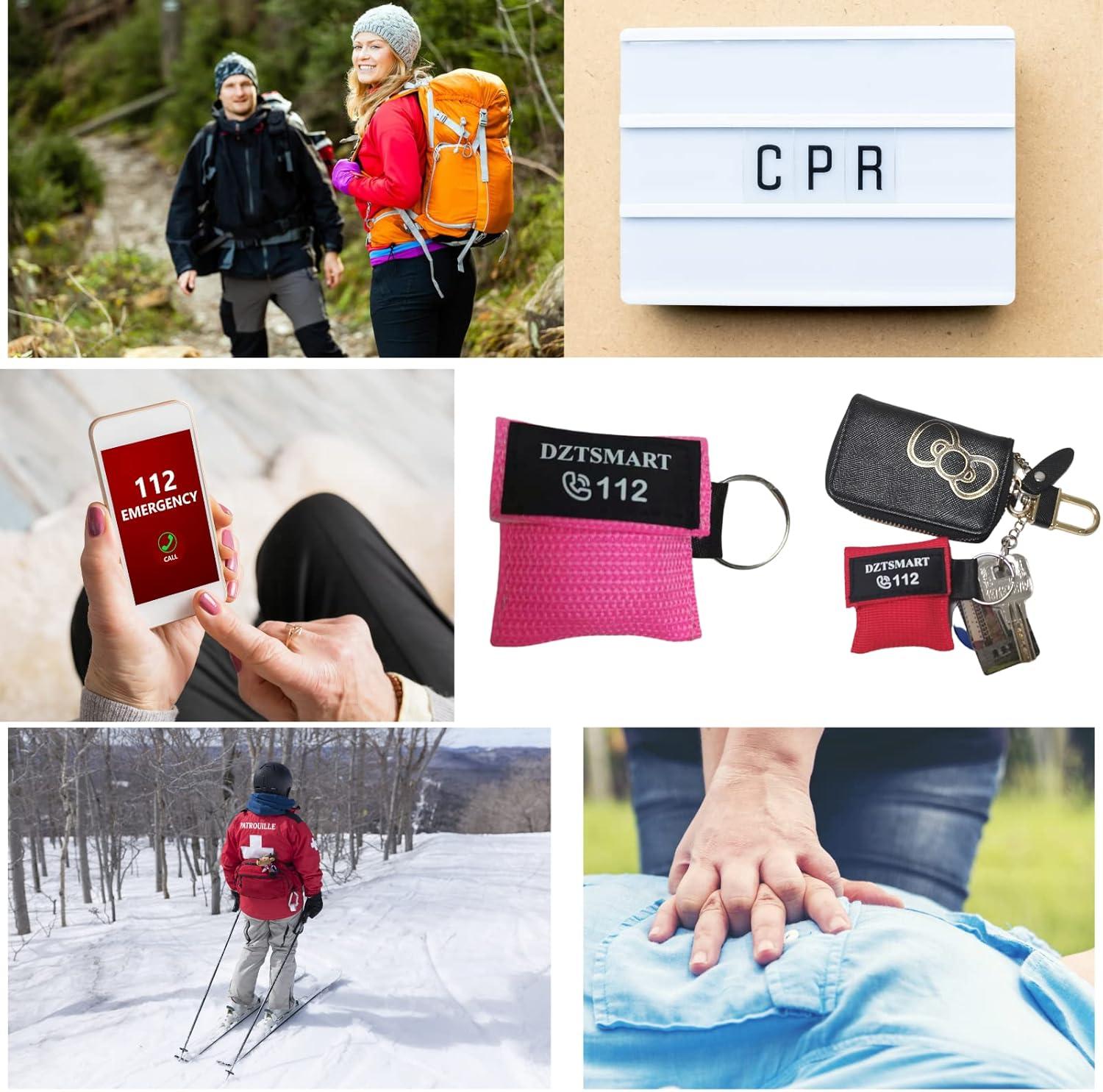 Dztsmart CPR Mask Keychain Set - 5 Ventilation Masks with Carabiner ...