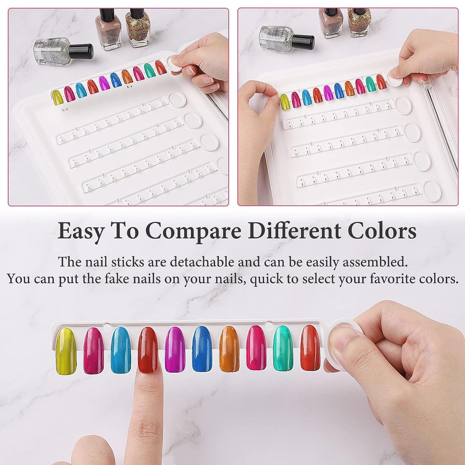 Noverlife Upgraded 120 Nail Colors Chart Display Book - No Glue Needed ...