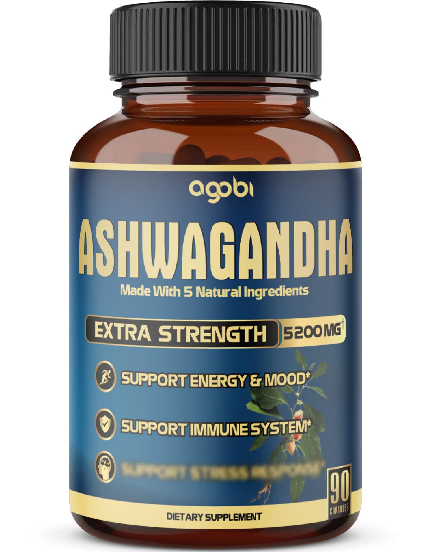 Ultimate Strength Ashwagandha Extract Capsules 5200mg - with Ginger ...