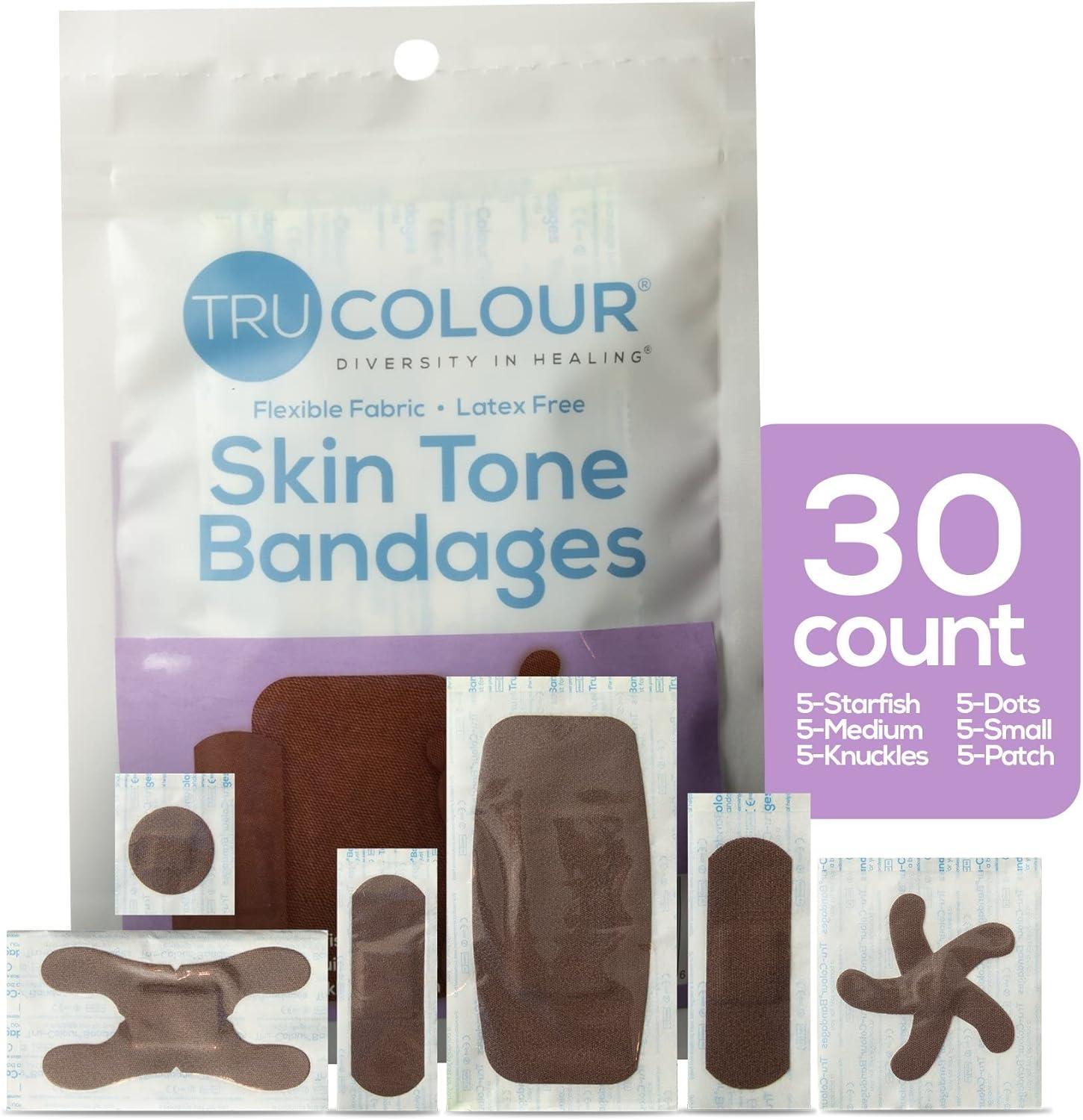 Tru Colour Assorted Bandages - Dark Brown Skin Tone - 30 Count | Buy ...