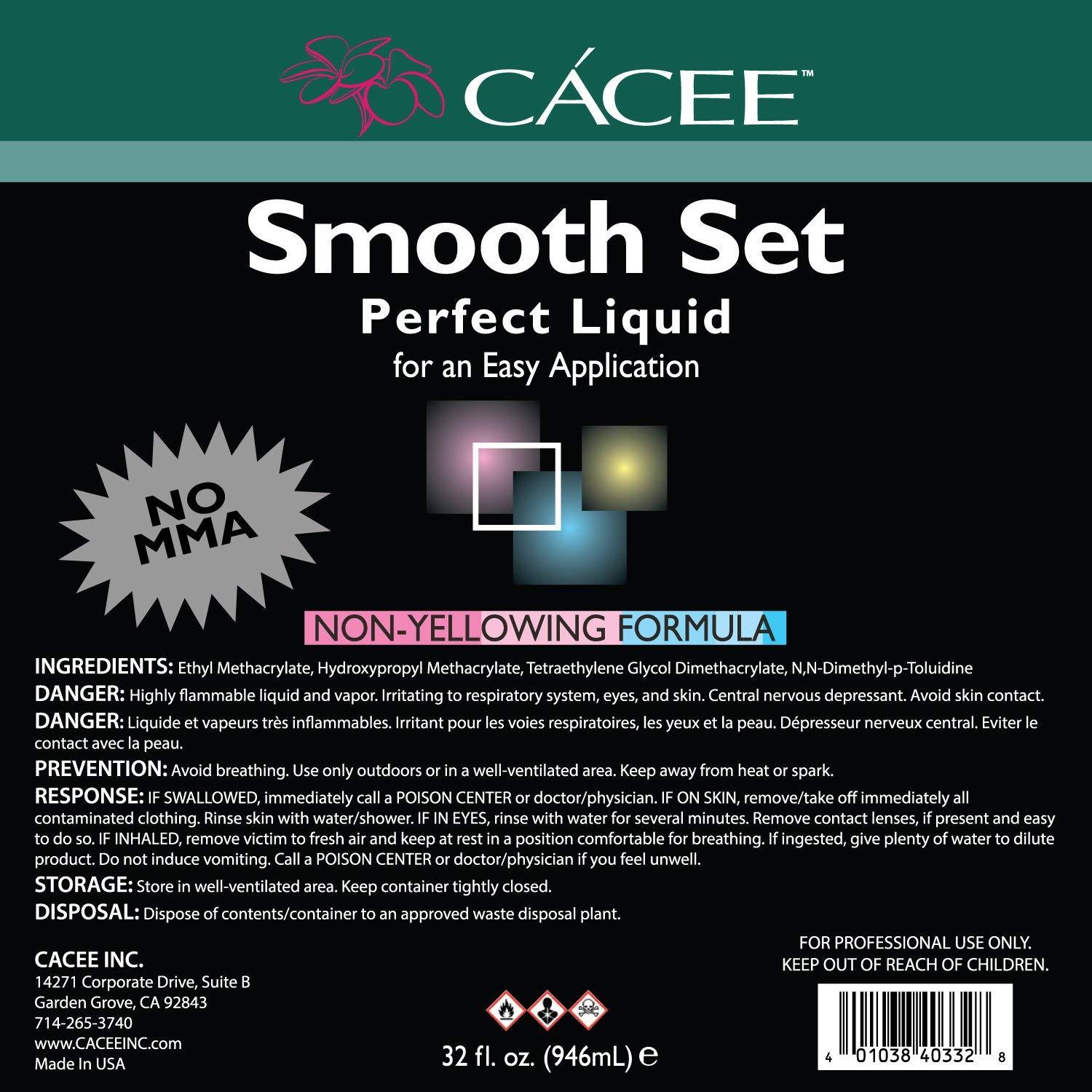 32 oz Smooth Acrylic Nail Liquid Monomer - Non-Yellowing Formula, MMA ...