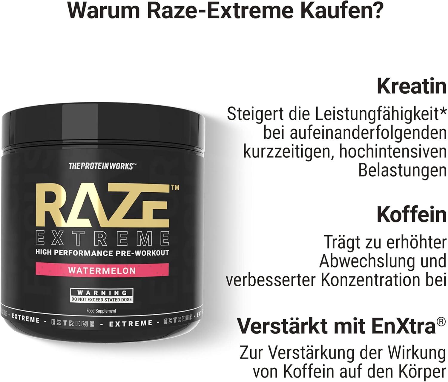 Protein Works Raze Extreme Pre-Workout Powder - Watermelon Flavor ...