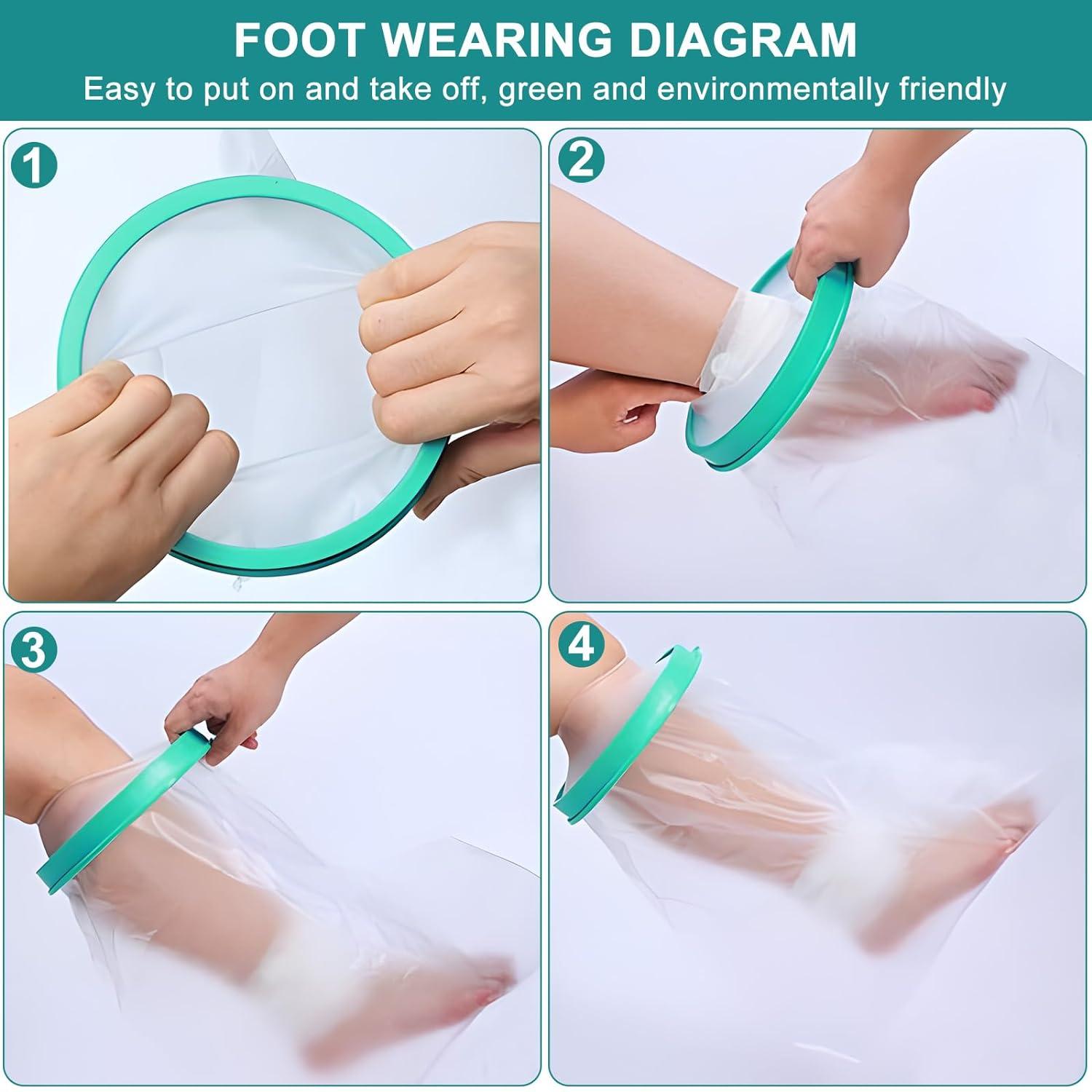 RAINPOP Waterproof Foot and Ankle Cast Cover for Shower Reusable Sealed ...