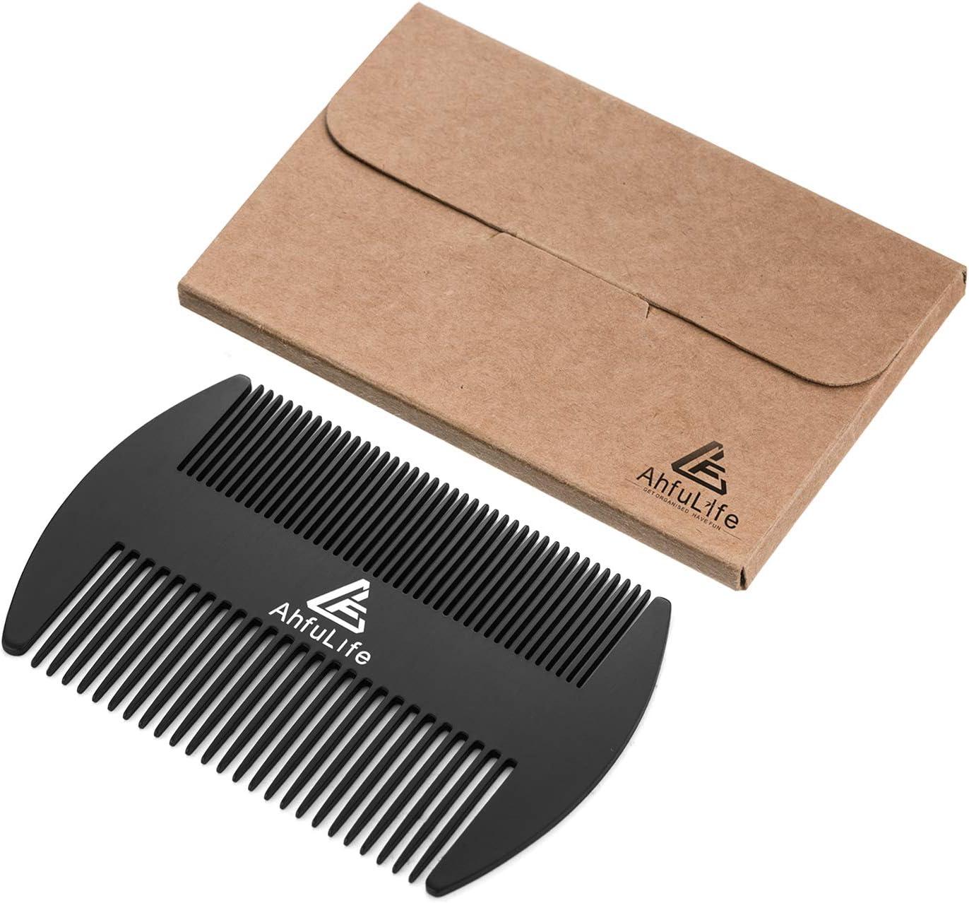 AhfuLife Metal Hair & Beard Comb - Credit Card Size Pocket Comb for Men ...