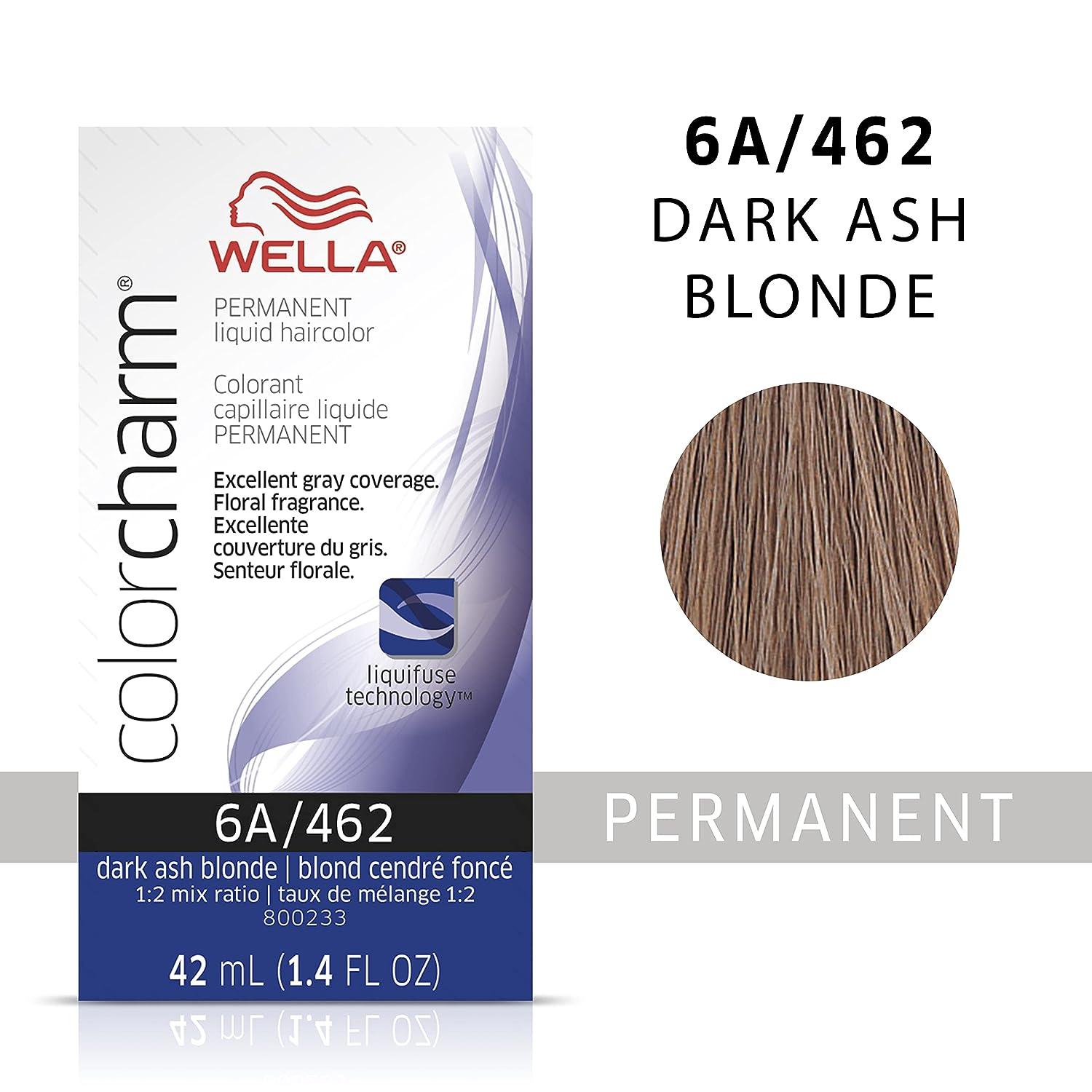 Wella Color Charm 6A Dark Smokey Ash Blonde Liquid Hair Color for Gray ...