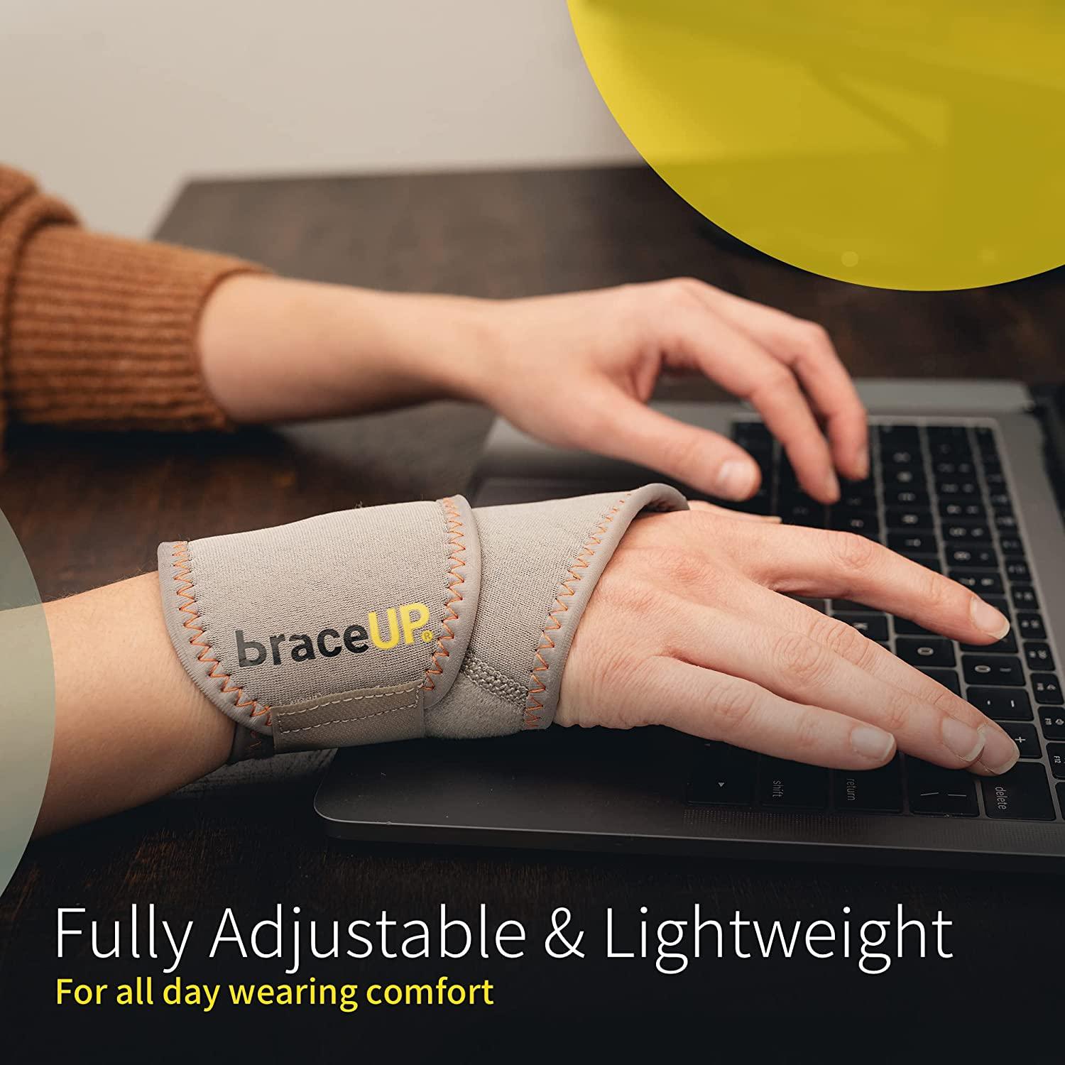 BraceUP Adjustable Wrist Wrap for Men and Women - Carpal Tunnel ...