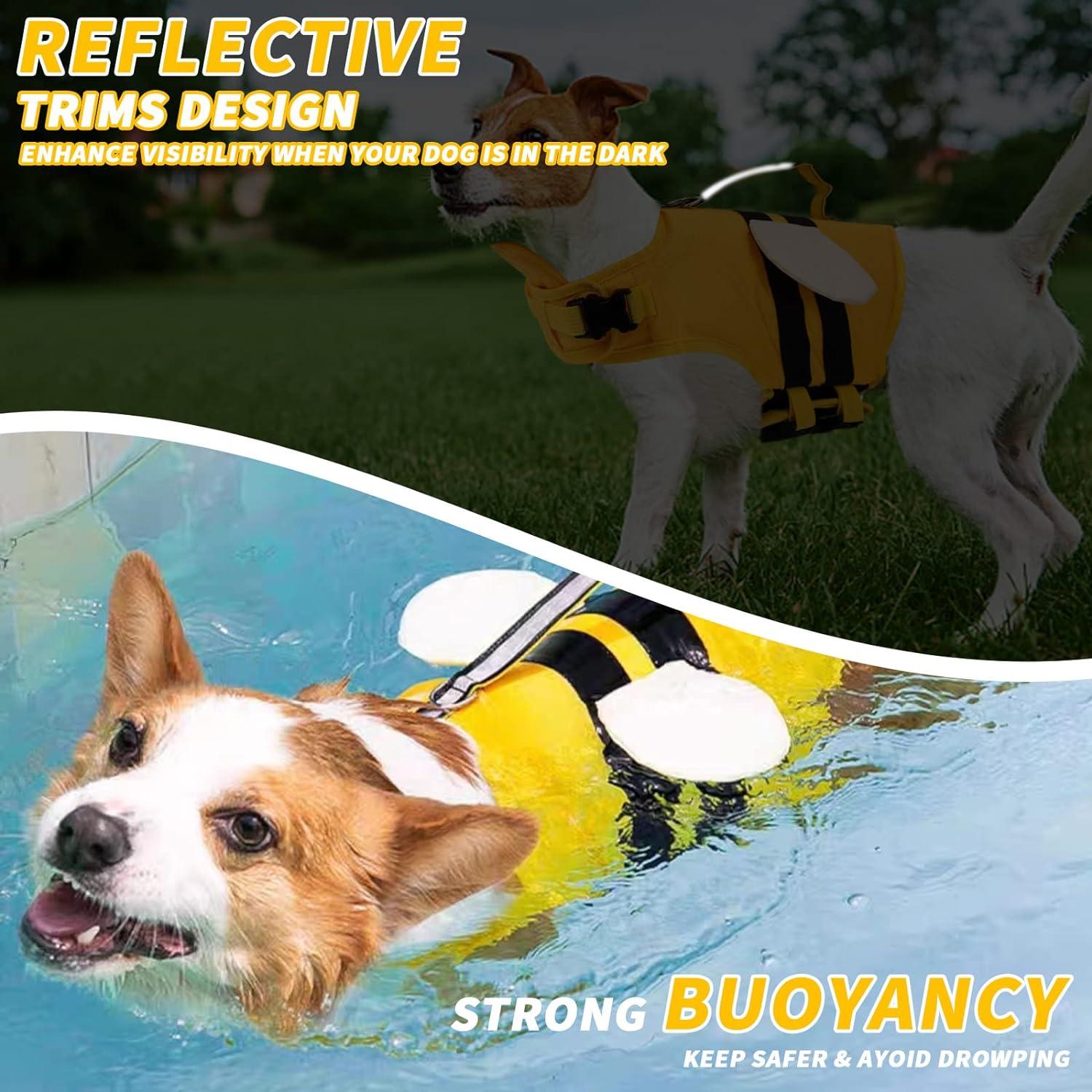 Dog Life Jacket Dog Swimming Vest with High Buoyancy & Rescue Handle ...