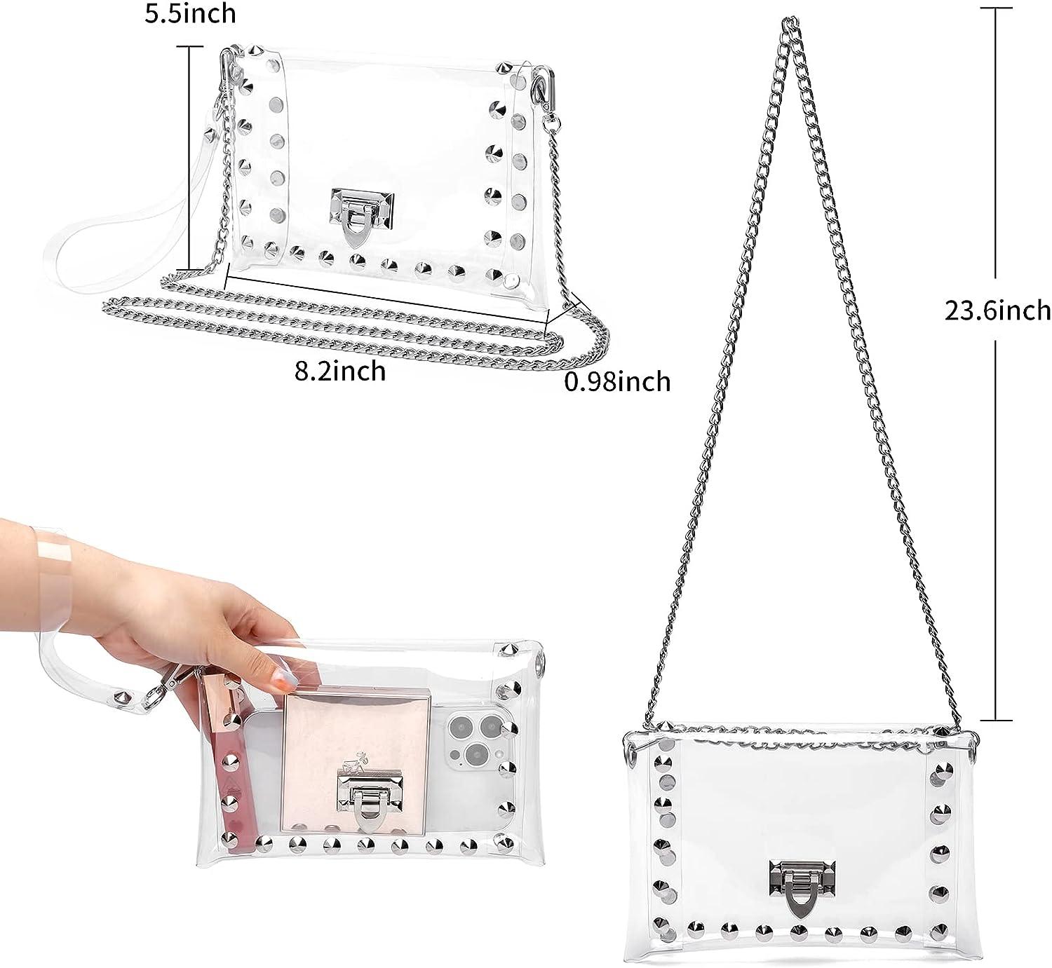 YikuStyle Clear Stadium Approved Crossbody Bag - Small See Through ...