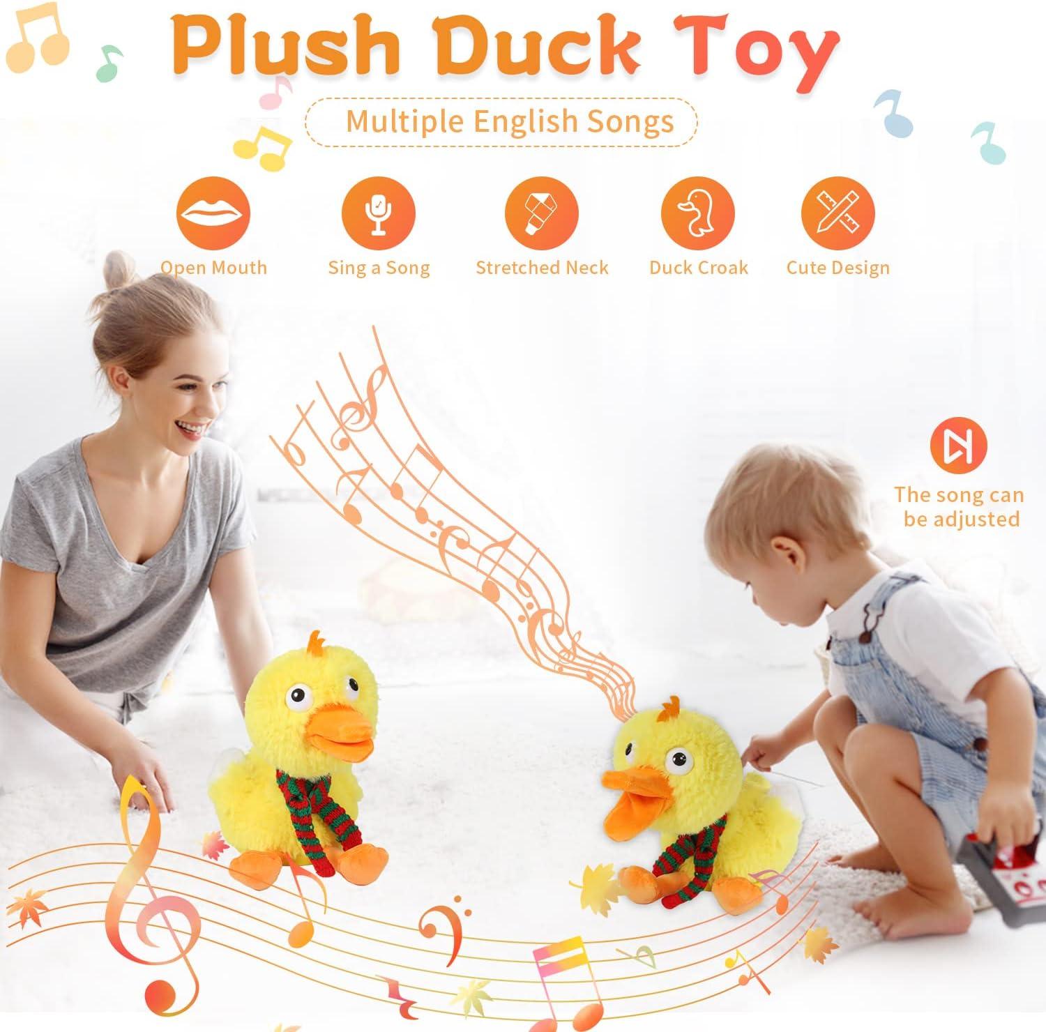 Interactive Plush Duck Toy - Singing, Quacking, Musical Educational ...