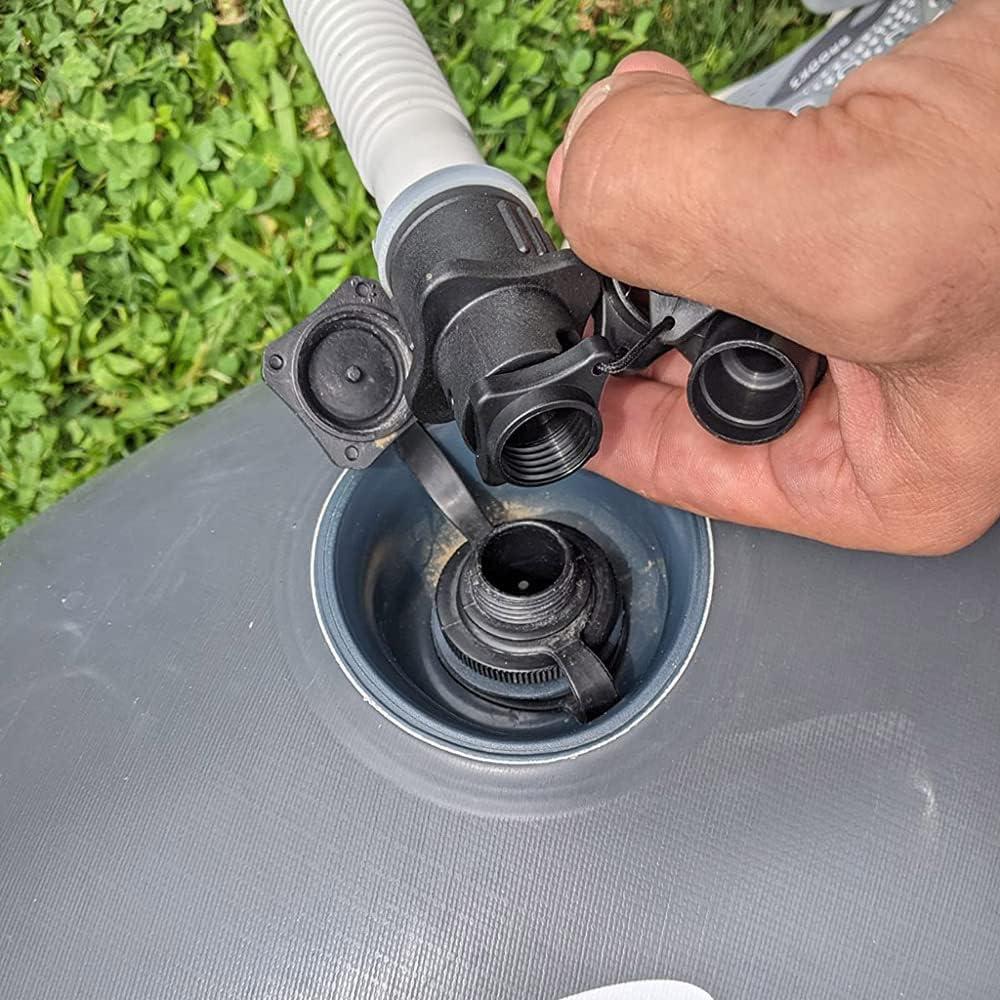 HEYTUR Inflatable Boat SUP Pump Adaptor & Kite/Boston Valve Air Pump ...