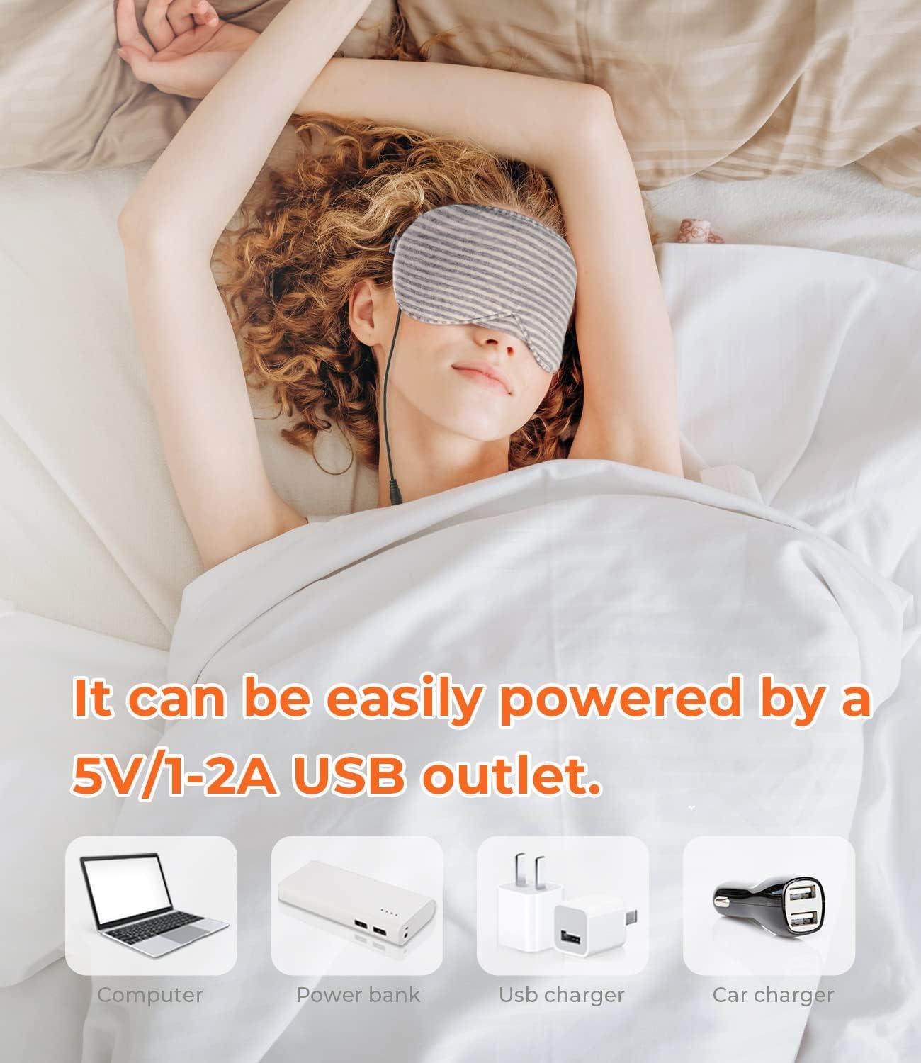 Heated Eye Mask 100% Cotton USB Steam Warm Compress for Puffy Eyes ...