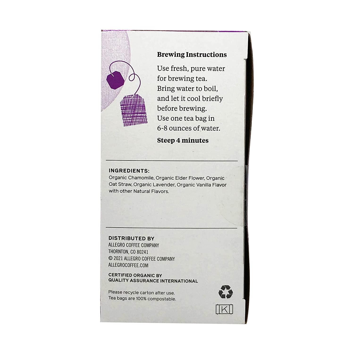 Allegro Tea Organic Peaceful Slumber Tea Bags - 20 ct | Relax and ...