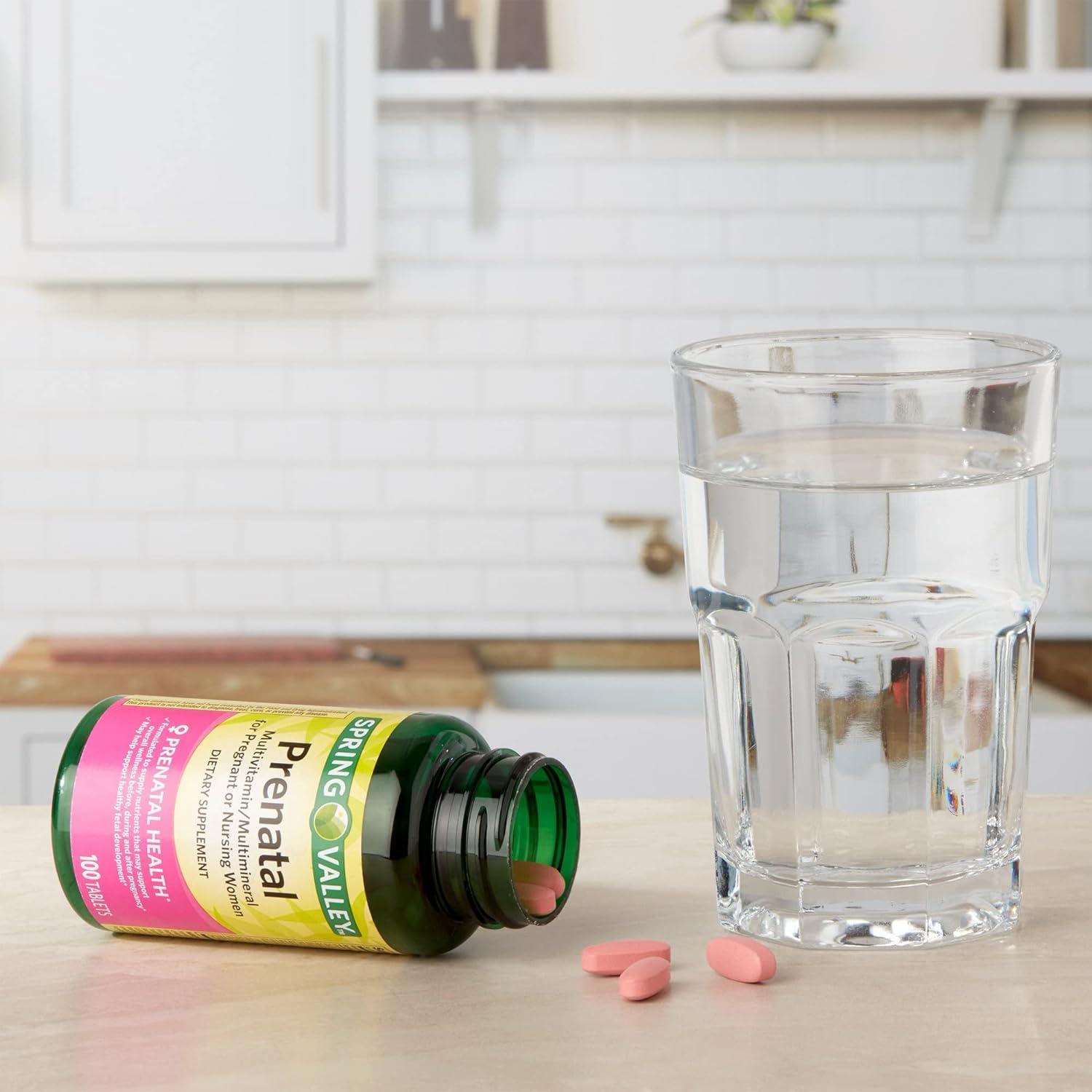 Spring Valley Prenatal Multivitamin - 100 Essential Nutrient Tablets ...