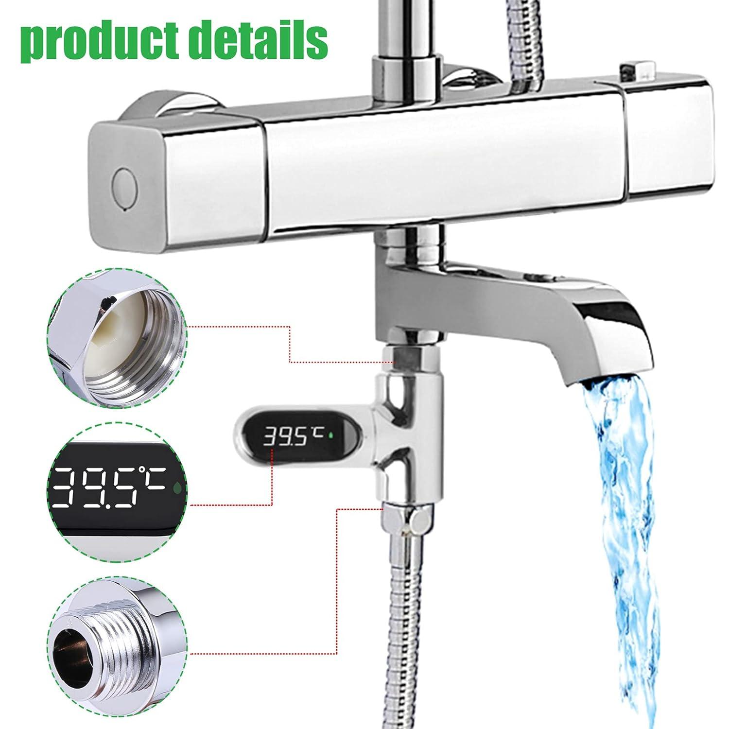 LED Display Home Water Shower Thermometer - Accurate Water Temperature ...