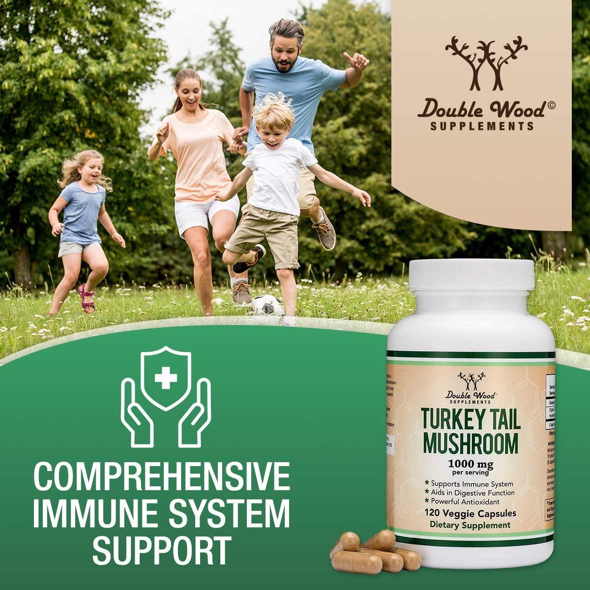 Turkey Tail Mushroom Supplement (120 Capsules - 2 Month Supply ...