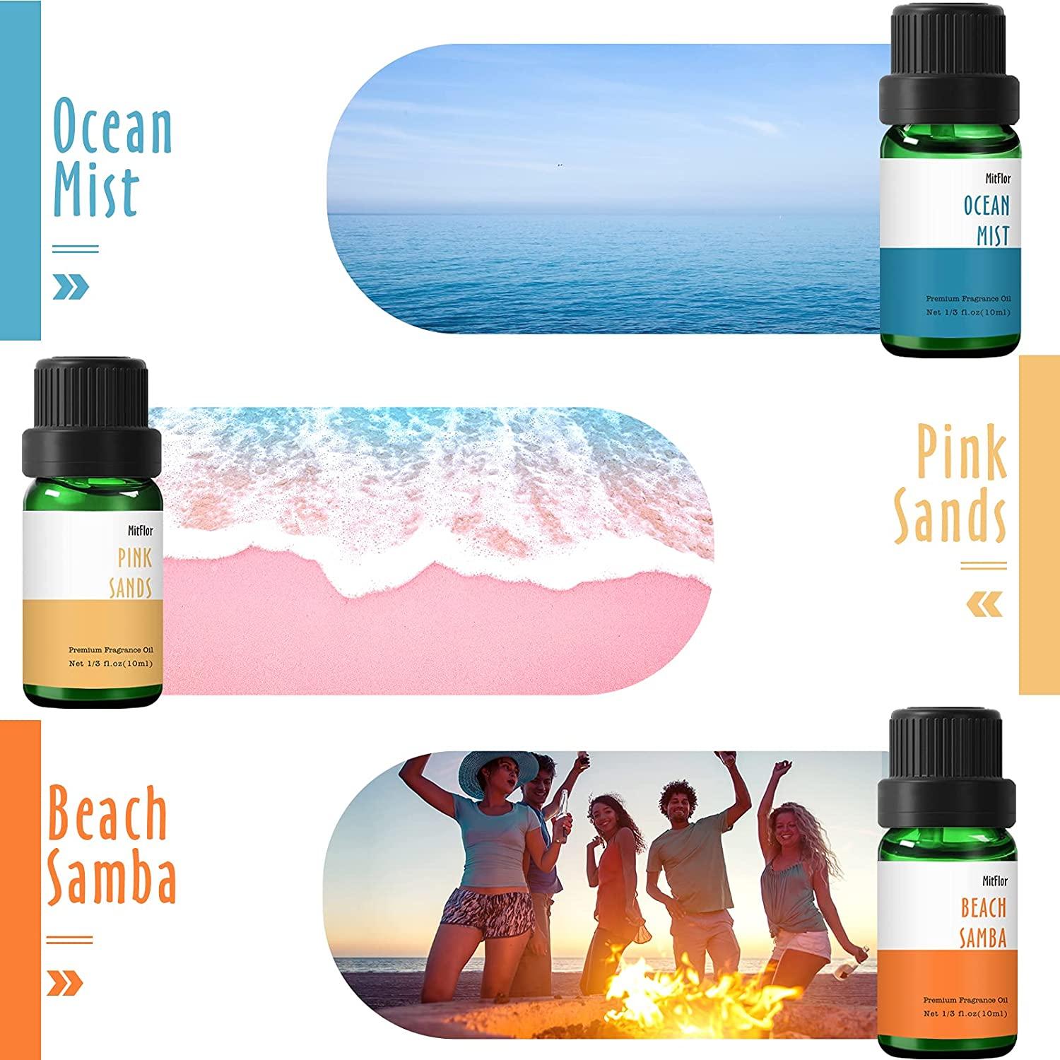 Beach Fragrance Oil Gift Set - Coastal Linen, Pink Sands, Ocean Mist ...