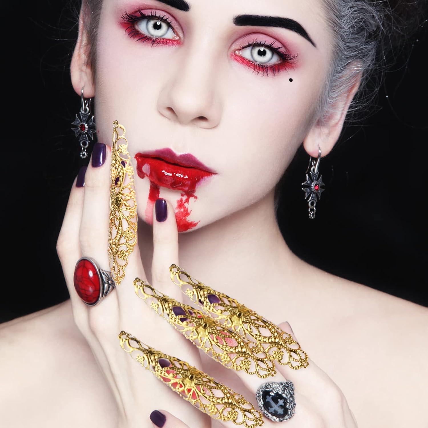 20 Pack Ancient Queen Claw Rings for Halloween Vampire Cosplay - Metal ...