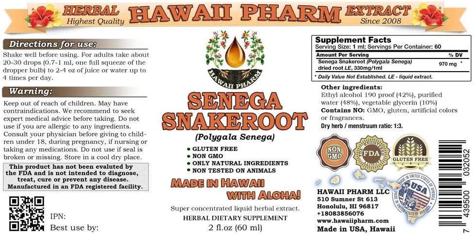 Senega Snakeroot Liquid Extract - 2 fl. oz - Made in USA - Herbal ...
