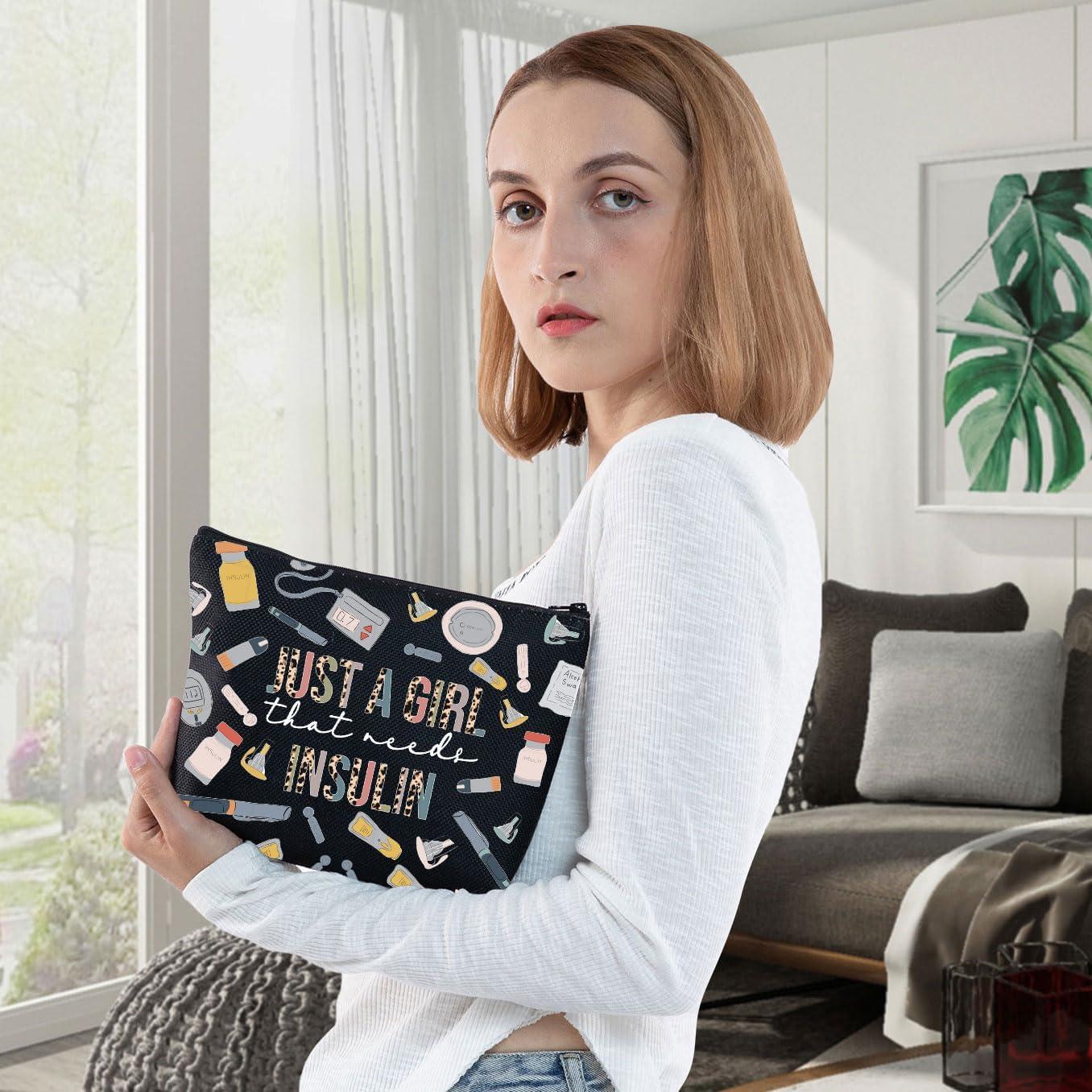 WZMPA Diabetes Insulin Makeup Bag Diabetes Awareness Gifts Just A Gil ...