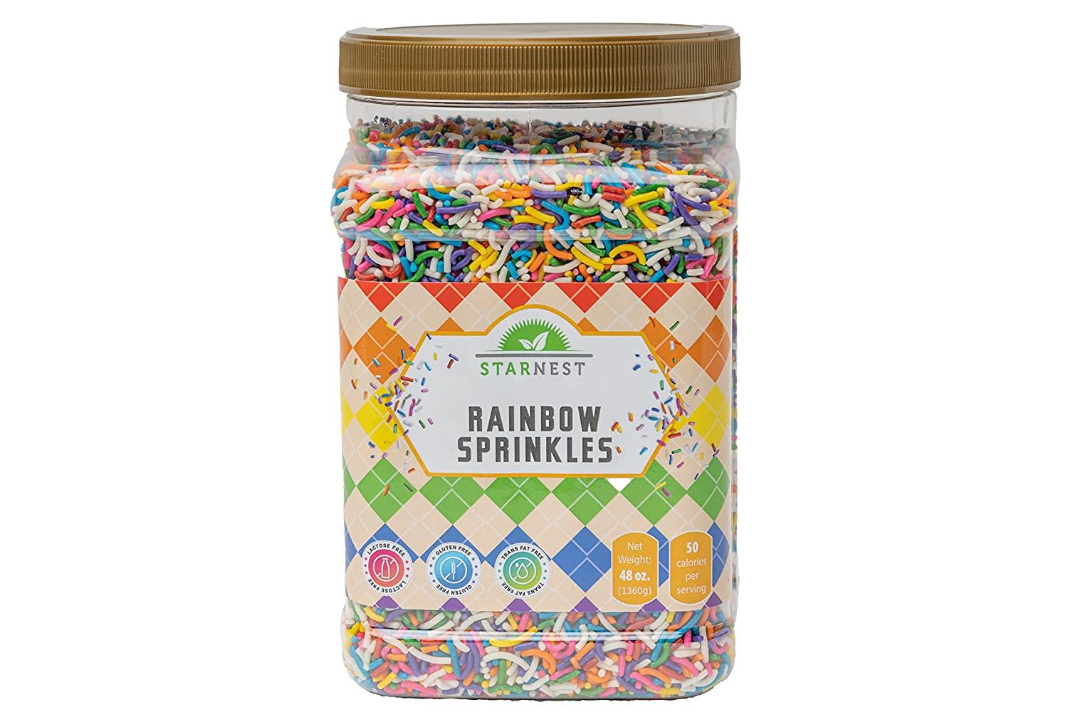 Rainbow Sprinkles 3lbs Sprinkle Decorating BY STARNEST - Large 3 Pounds ...