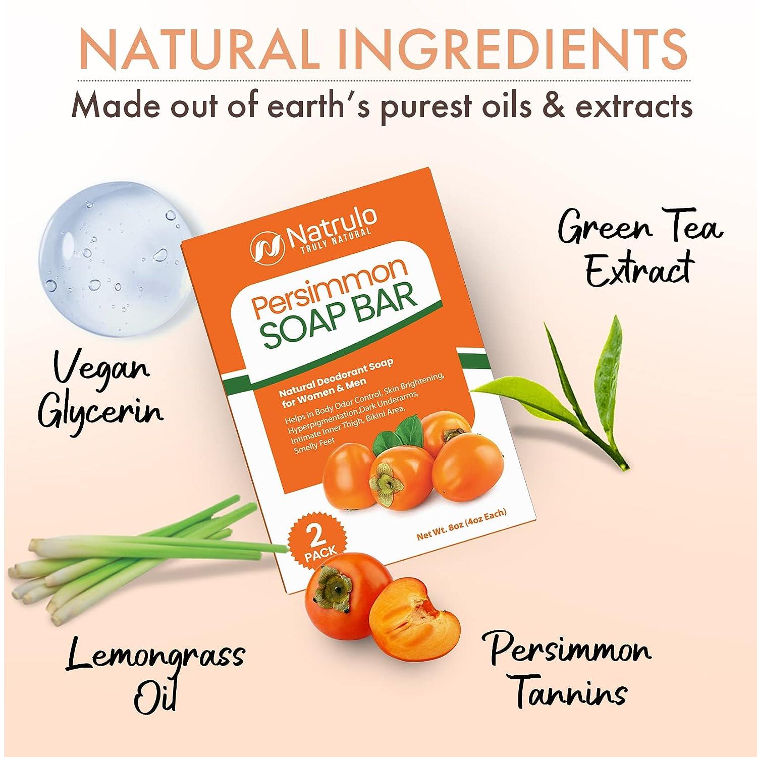 Persimmon Soap Bar for Body Odor Control & Brightening | Deodorizing ...