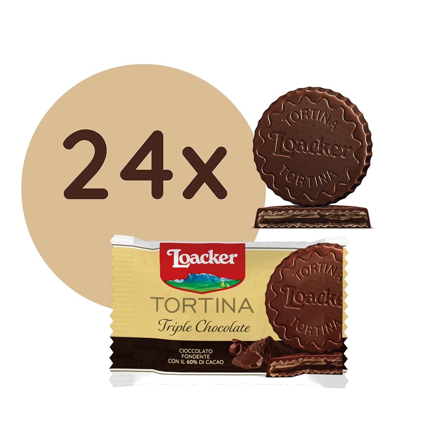 Buy Loacker Tortina Triple Choc - Crispy Chocolate Waffle Tarts | 24 ...