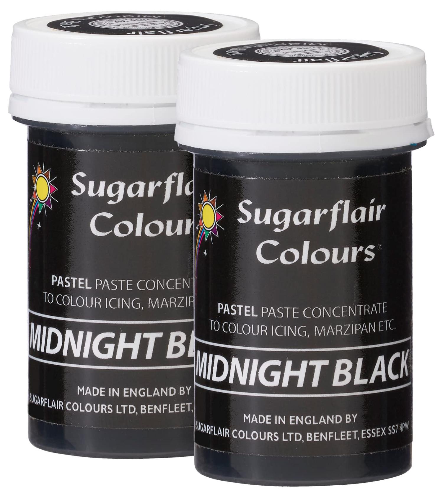 Sugarflair Midnight Black Pastel Food Colouring Paste Highly ...