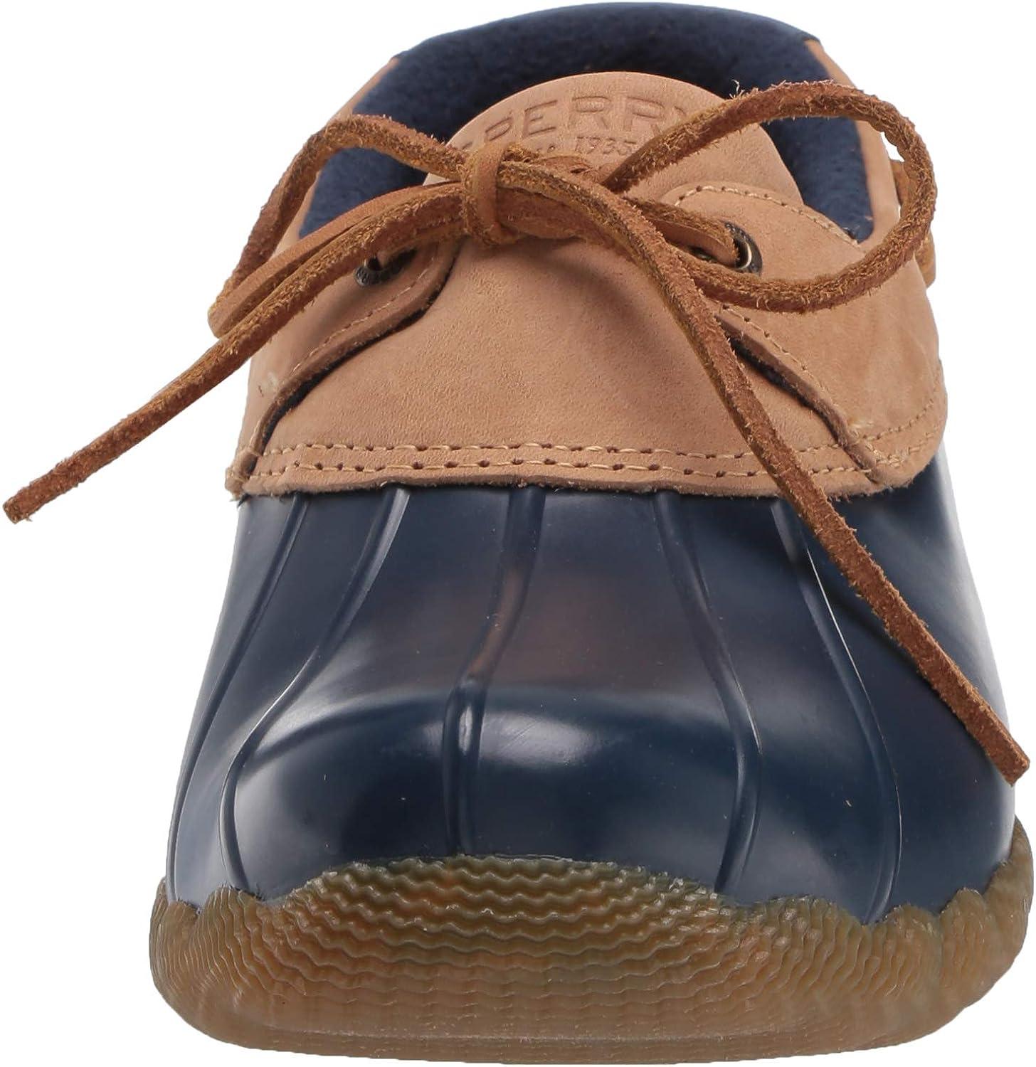 Sperry Women's Saltwater 1-Eye Rain Boot 9 - Tan/Navy - Waterproof Boot ...