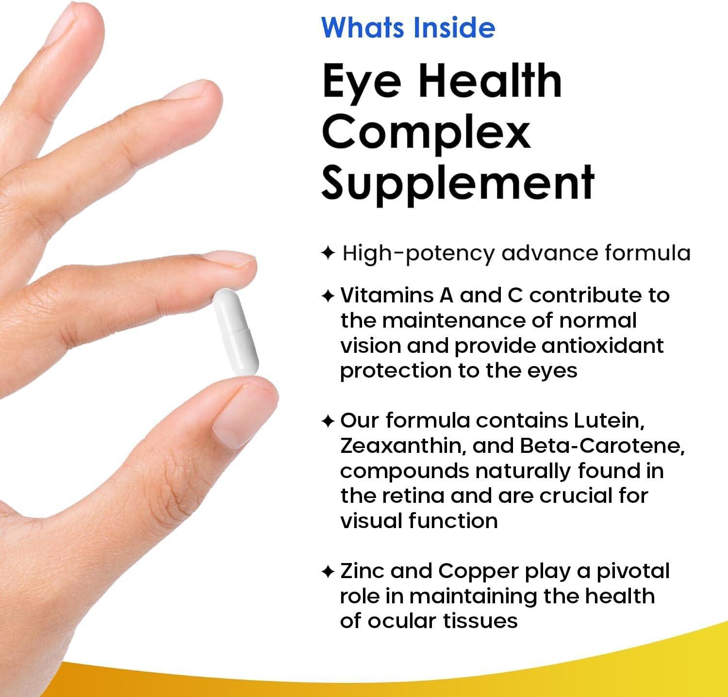 Lutein and Zeaxanthin Supplement for Eye Health with Vitamin A, B2 ...