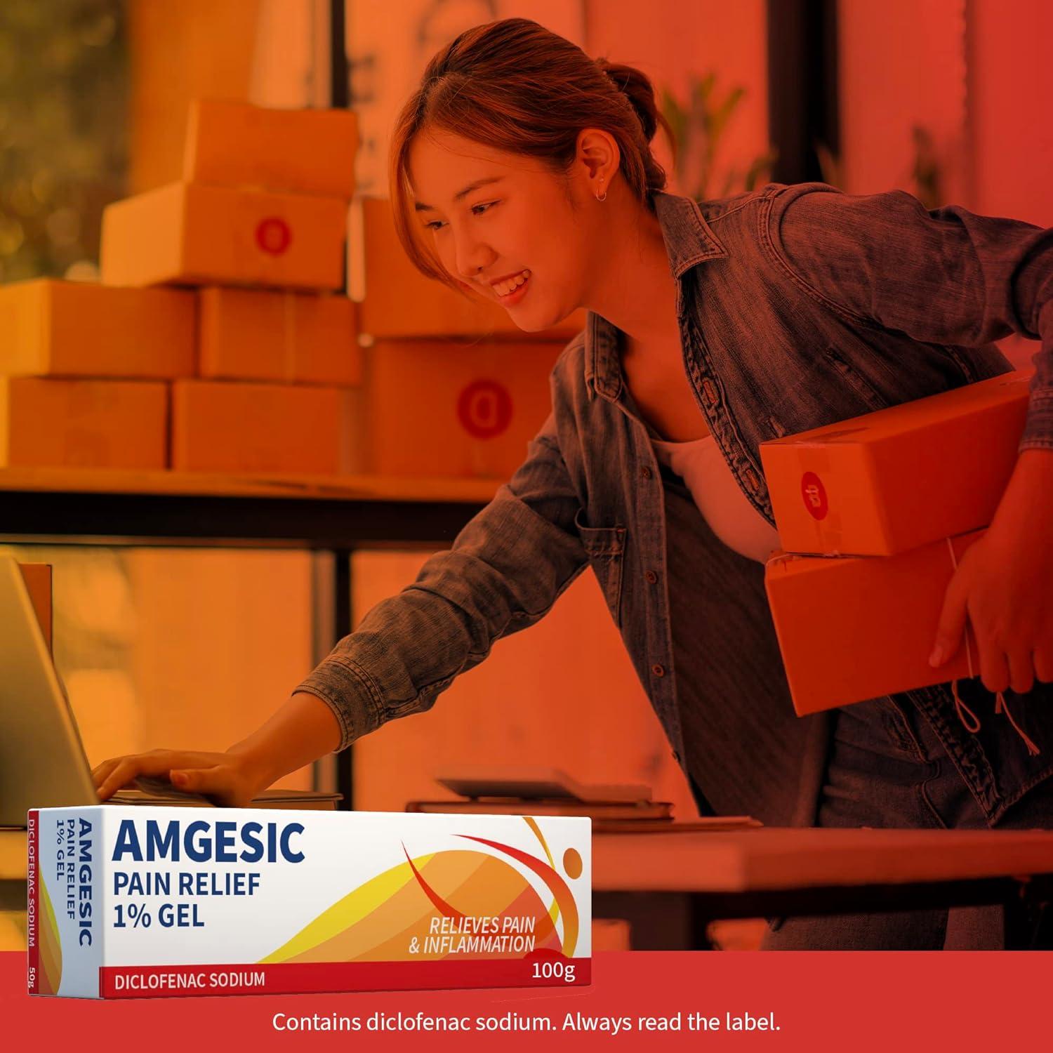 Amgesic Pain Relief 1% Gel 100g - Anti-Inflammatory Diclofenac Gel for ...
