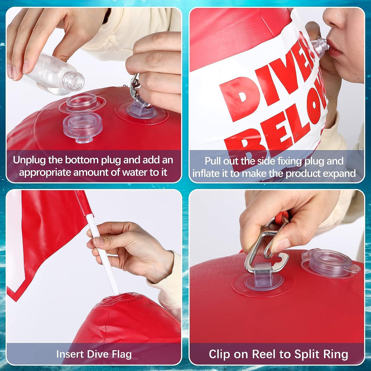 Maitys Heavy Duty PVC Dive Flag Float Set with Lanyard - Ideal for ...