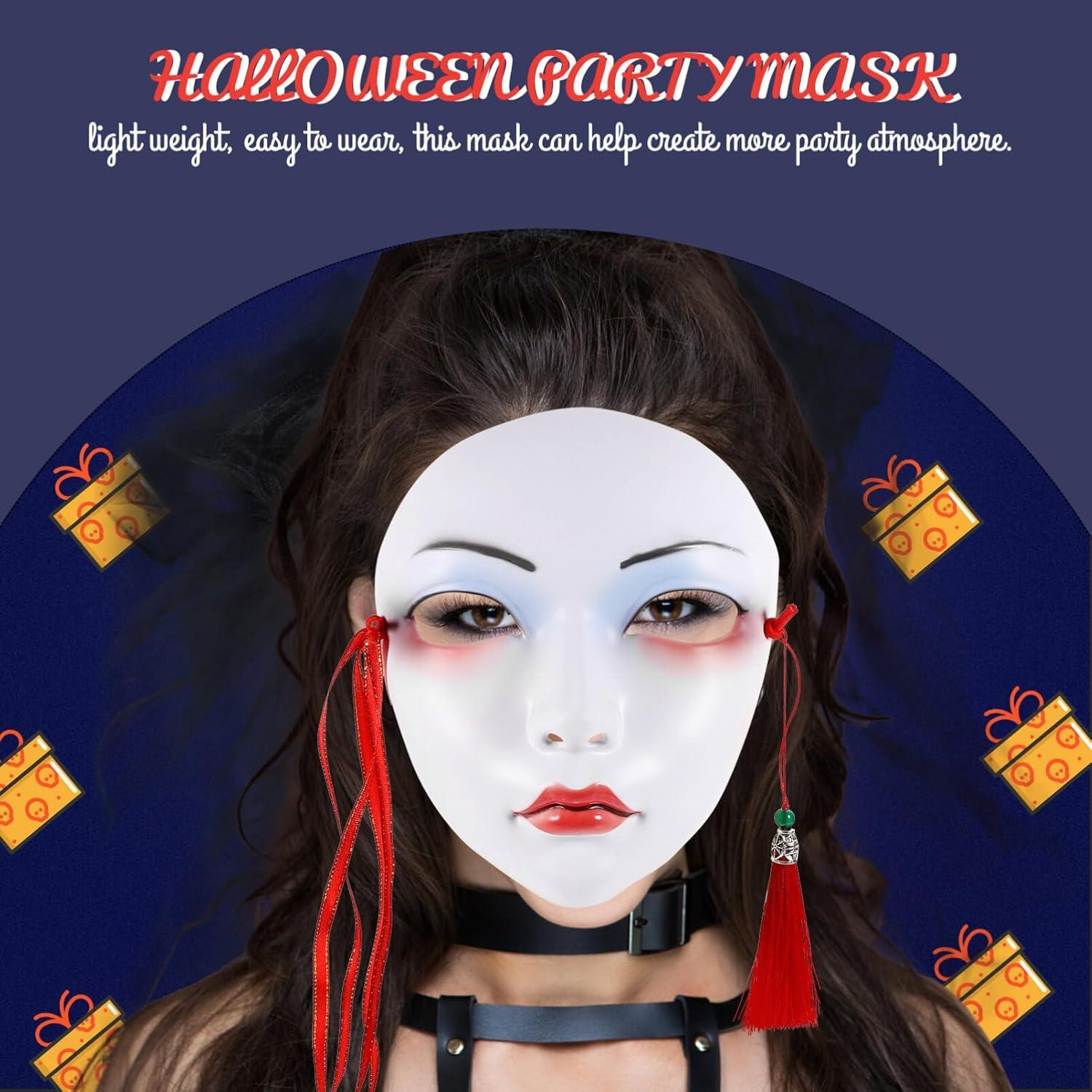 Holibanna Japanese Kabuki Mask - DIY White Torture Masquerade & Animal ...