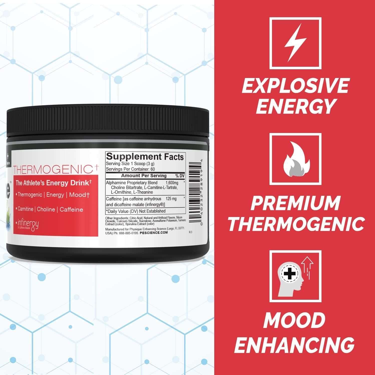 PEScience Alphamine Weight Loss Energy Powder - Melon Berry Twist 60 ...