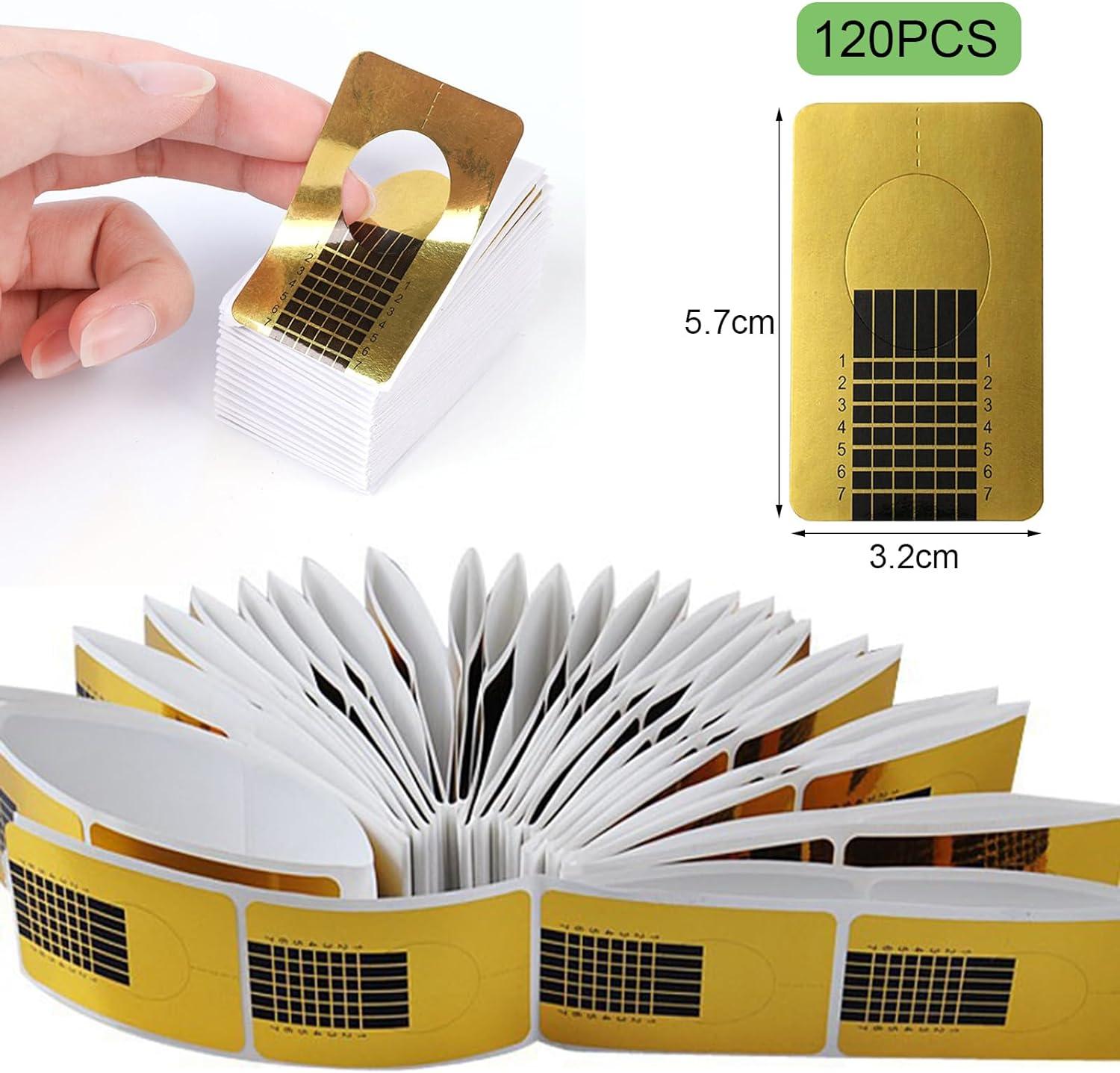 Ilantule Nail Stencil Set - 120 Self-Adhesive Nail Shape Guides ...