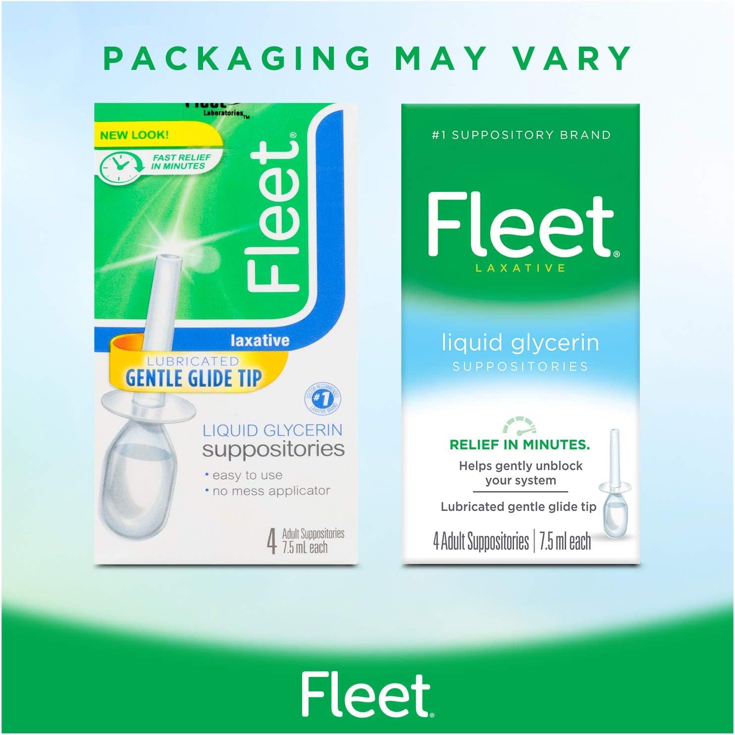 Fleet Liquid Glycerin Suppositories for Adult Constipation - 4 Count ...