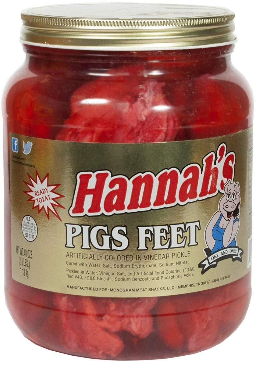 Hannah's Pickled Pigs Feet - 1/2 Gallon | Premium Quality Pickled Pigs ...