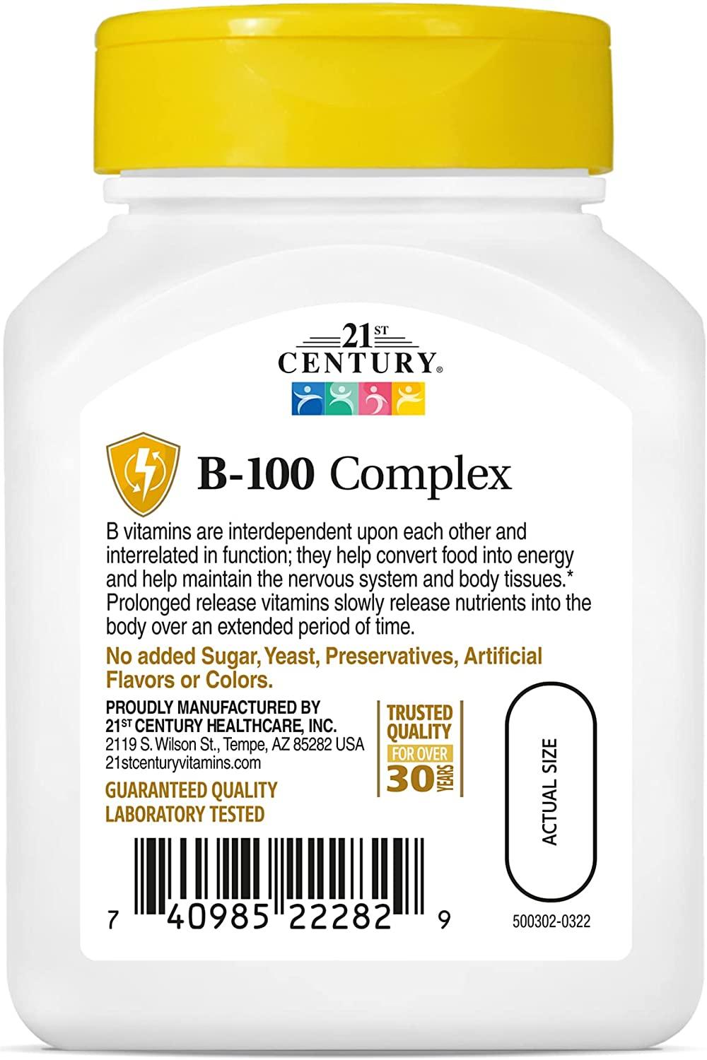 21st Century B-100 Complex Prolonged Release 60 Tablets