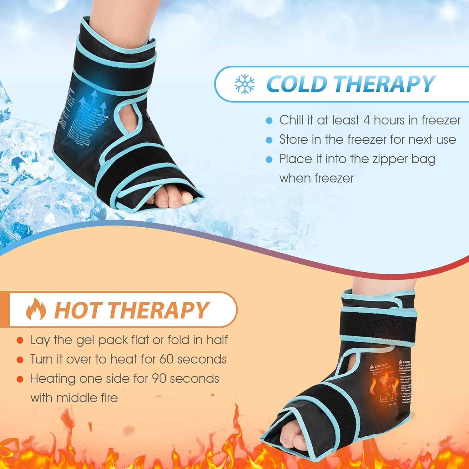 Maginno Foot Ice Pack Wrap for Pain Relief | Reusable Hot/Cold ...
