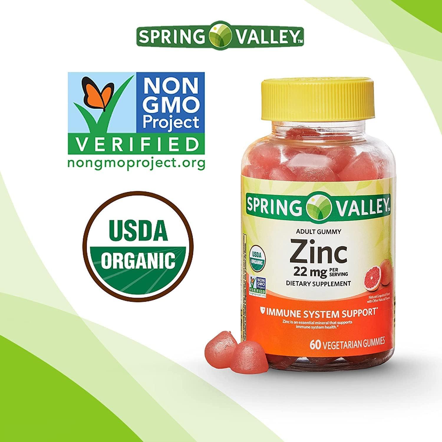 Spring Valley Organic Zinc & Vitamin C Gummies Bundle - Immune System ...