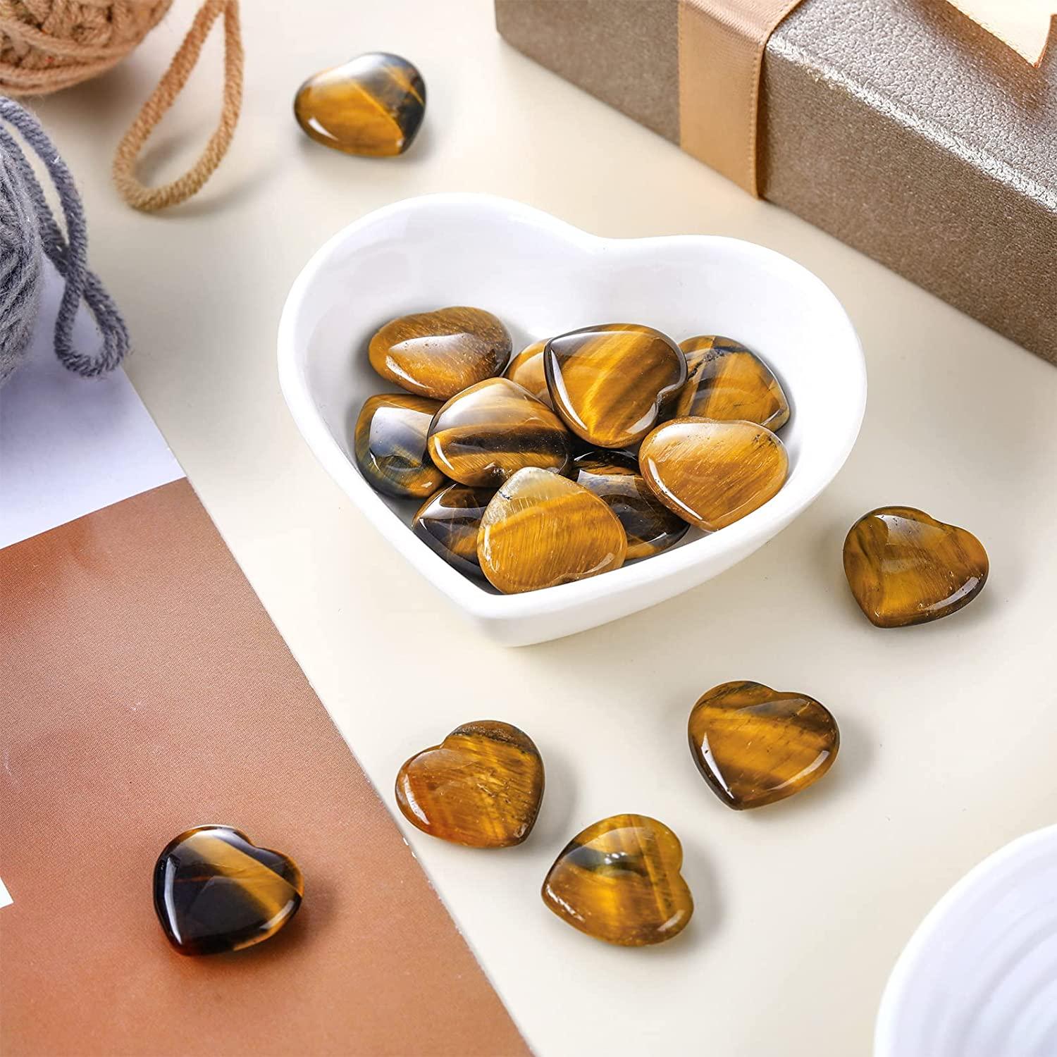 24 Pcs 0.8 Rose Quartz Amethyst Aventurine Tiger Eye Love Stones Set ...