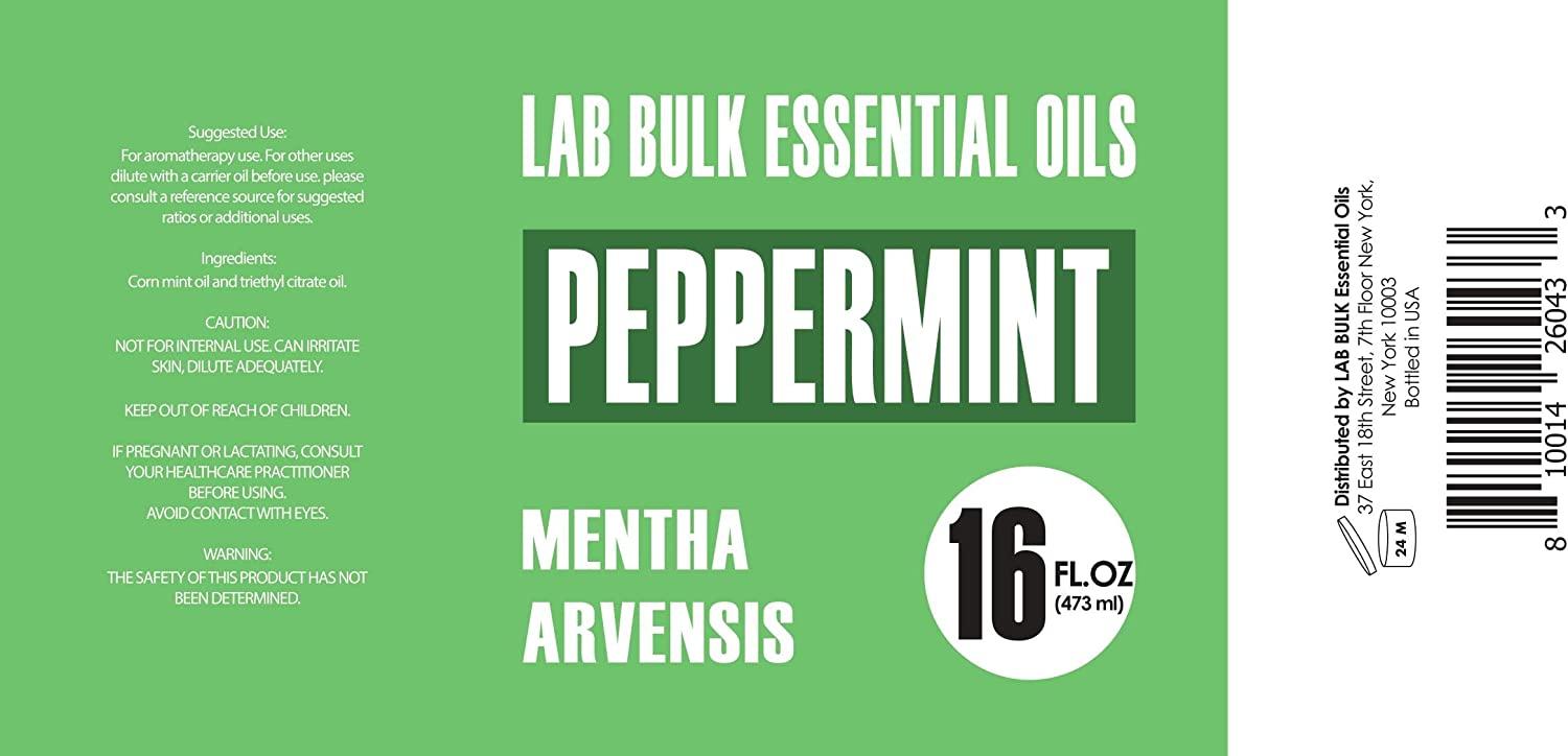 Pure Peppermint Essential Oil - 16oz Bottle - 1 Pack | Lab Certified ...