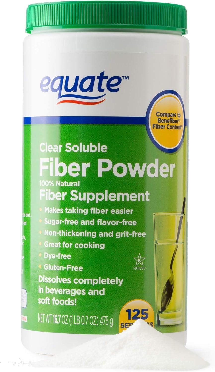 Equate Clear Soluble Fiber Powder - 125 Servings, 16.7 oz (2 Pack ...