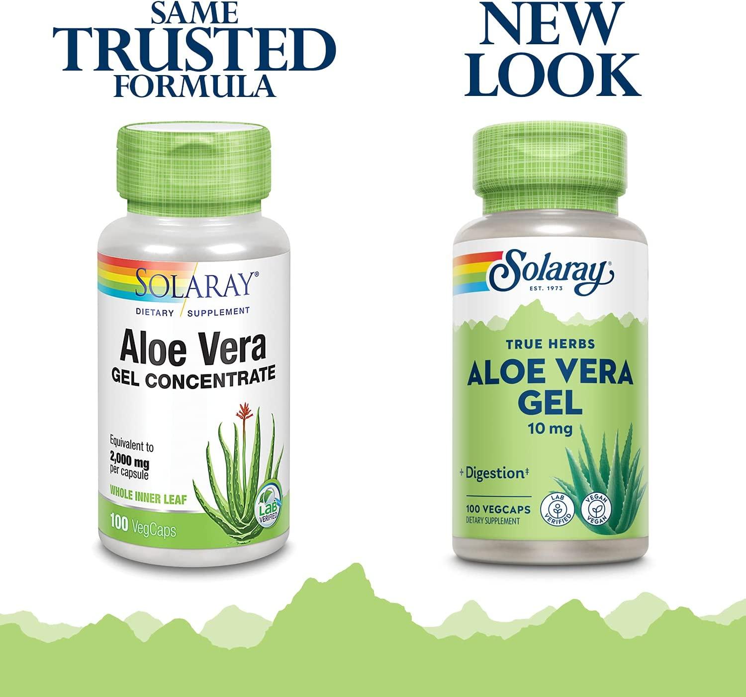 Solaray Aloe Vera Gel Concentrate – 100 VegCaps for Digestive & Skin ... Solaray Aloe Vera Gel Concentrate – 100 VegCaps for Digestive & Skin ...
